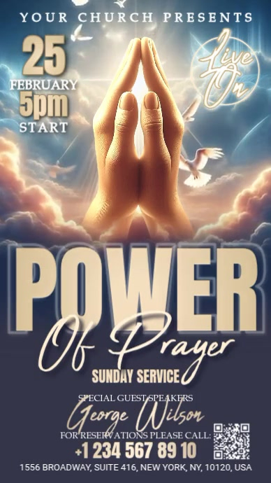 Power Of Prayer Church Service Template | PosterMyWall