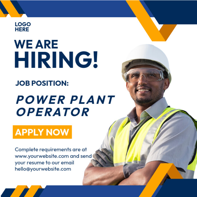 Power Plant Operator Hiring Template | PosterMyWall