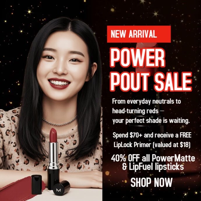 Power Pout Lipstick Sale Ad Template | PosterMyWall