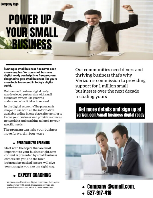 Power up your small business Template | PosterMyWall