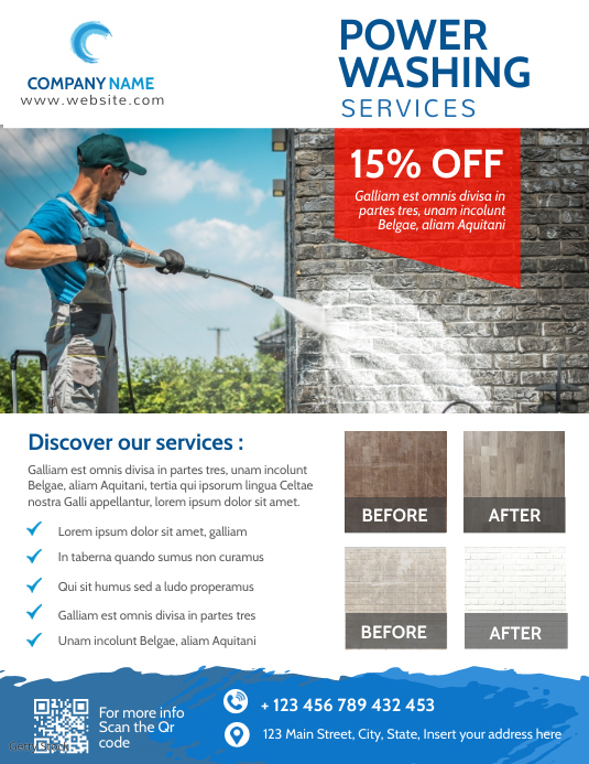 Copy of power washing services flyer advertisement | PosterMyWall