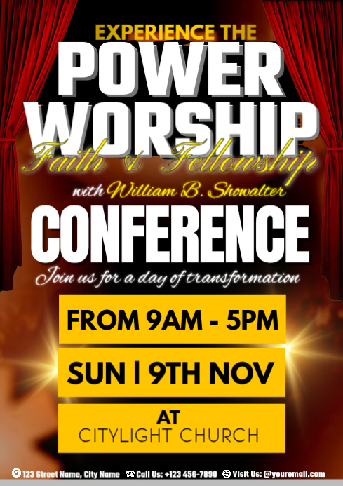 Power Worship Faith Conference Template | PosterMyWall