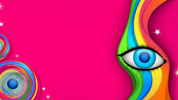 Copy of Powerpoint Abstract Rainbow Eye Pink Background | PosterMyWall