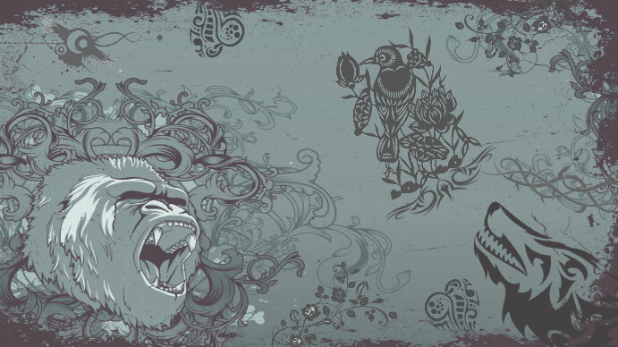 Powerpoint Animal Tattoos Background เทมเพลต | PosterMyWall