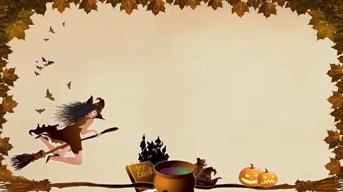 Copy of Powerpoint Autumn Halloween Witch Background | PosterMyWall