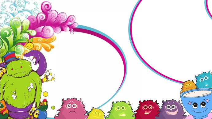 Powerpoint Joyful Monsters Colorful Backgroun Template | PosterMyWall