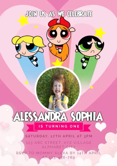 Powerpuff Girls Birthday Invitation Template | PosterMyWall