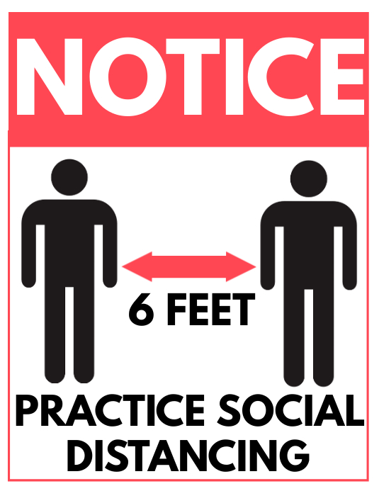 PRACTICE SOCIAL DISTANCIN 6 FEET FLYER Template | PosterMyWall
