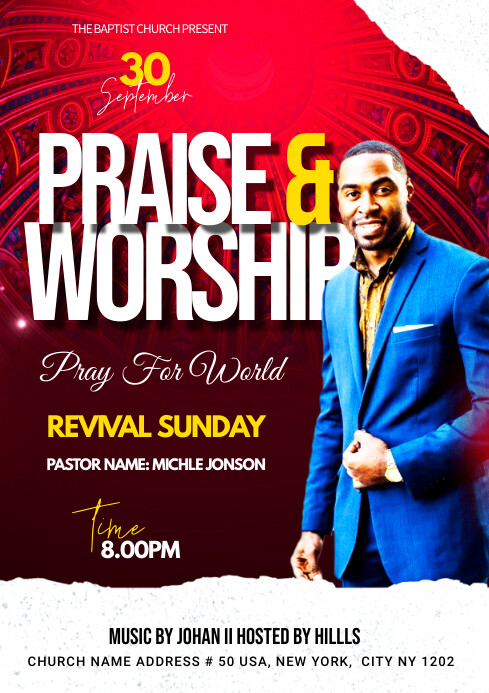 Praise & Worship Conference template | PosterMyWall