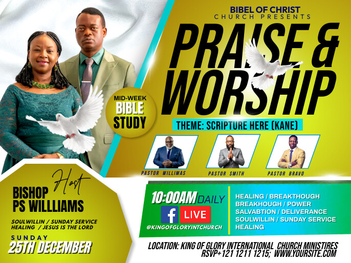 PRAISE & WORSHIP Template | PosterMyWall