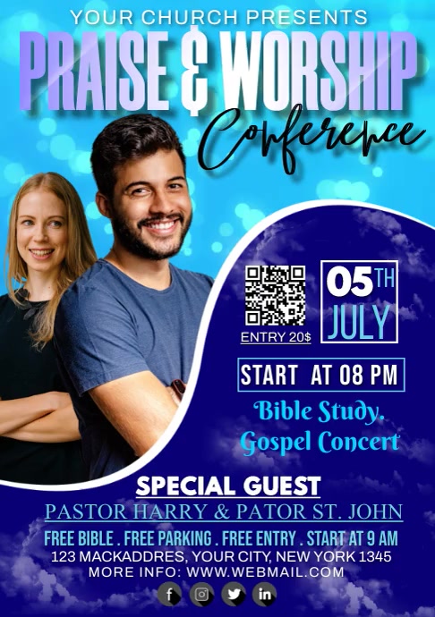 Copy of Praise & worship | PosterMyWall