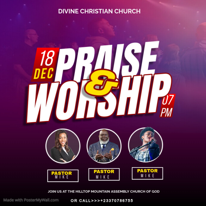 Copy of praise & worship design template | PosterMyWall