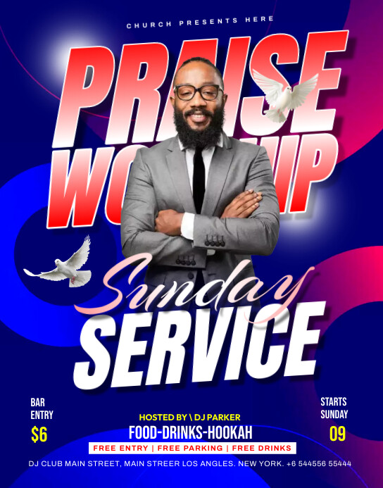 PRAISE & WORSHIP Template | PosterMyWall