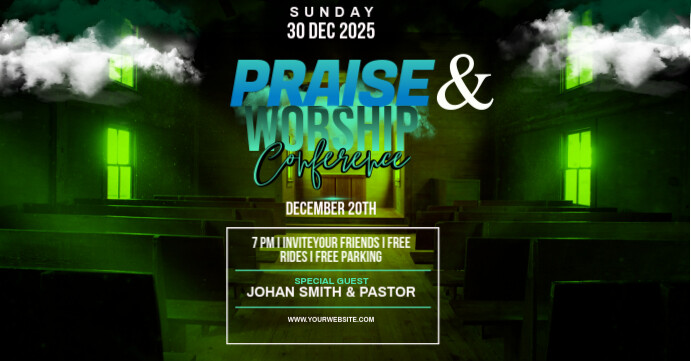 Praise & Worship Facebook event cover Template | PosterMyWall