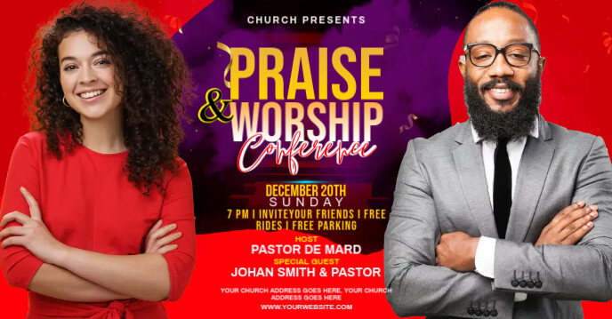 Praise & Worship Facebook Group Cover Photo Template | PosterMyWall