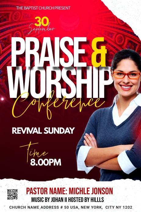 Praise & Worship flyer Template | PosterMyWall