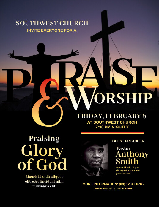 Praise & Worship Flyer Template | PosterMyWall