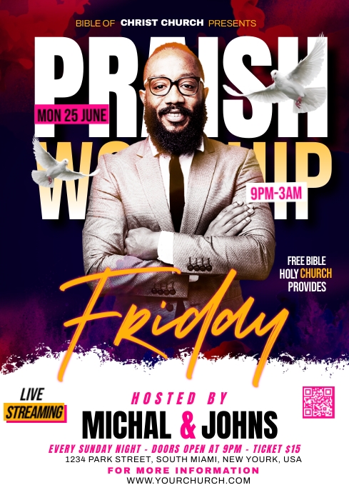 Praise & Worship Friday template | PosterMyWall