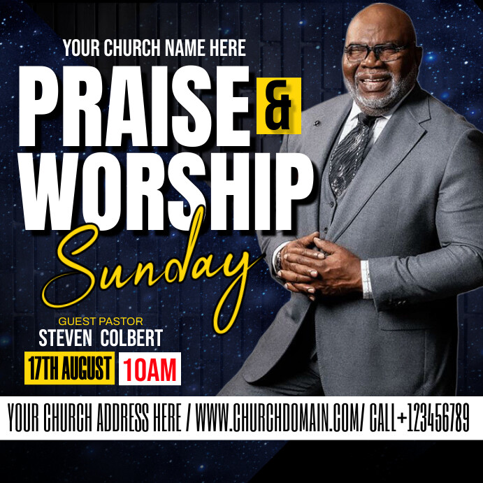 Plantilla de Praise & Worship Sunday | PosterMyWall