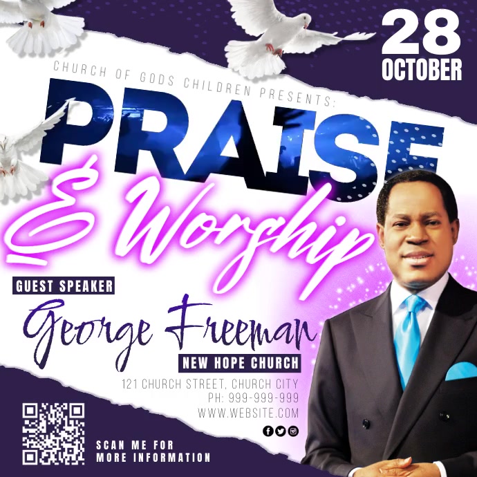 Praise & Worship Video Poster Template | PosterMyWall