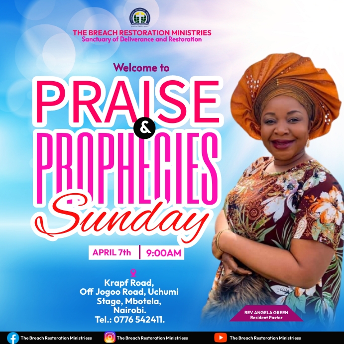 praise and prophecies Sunday Template | PosterMyWall