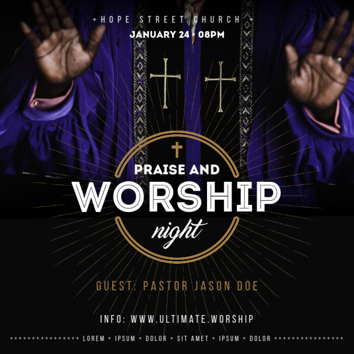 PRAISE AND WORSHIP BANNER Template | PosterMyWall