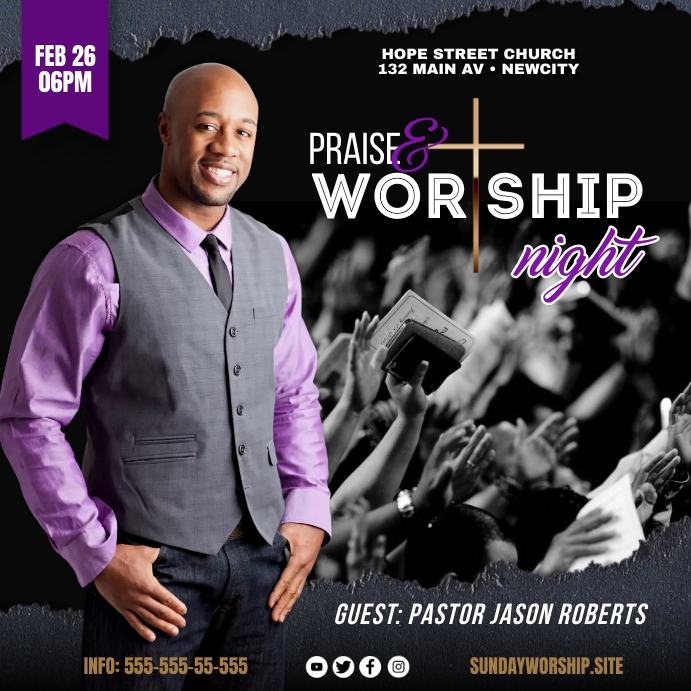Praise and Worship Banner Template | PosterMyWall