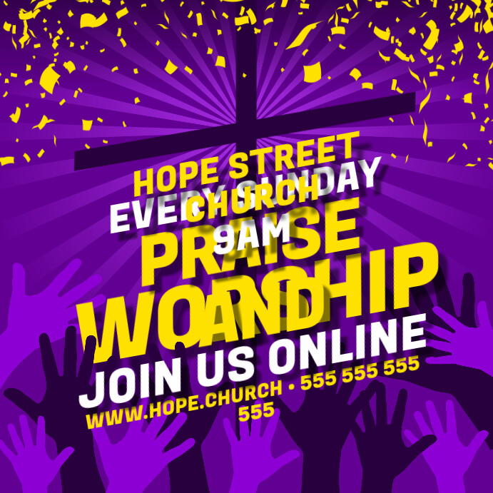 PRAISE AND WORSHIP BANNER Template | PosterMyWall