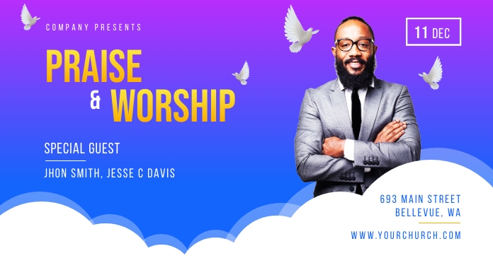 Praise and worship banner template | PosterMyWall