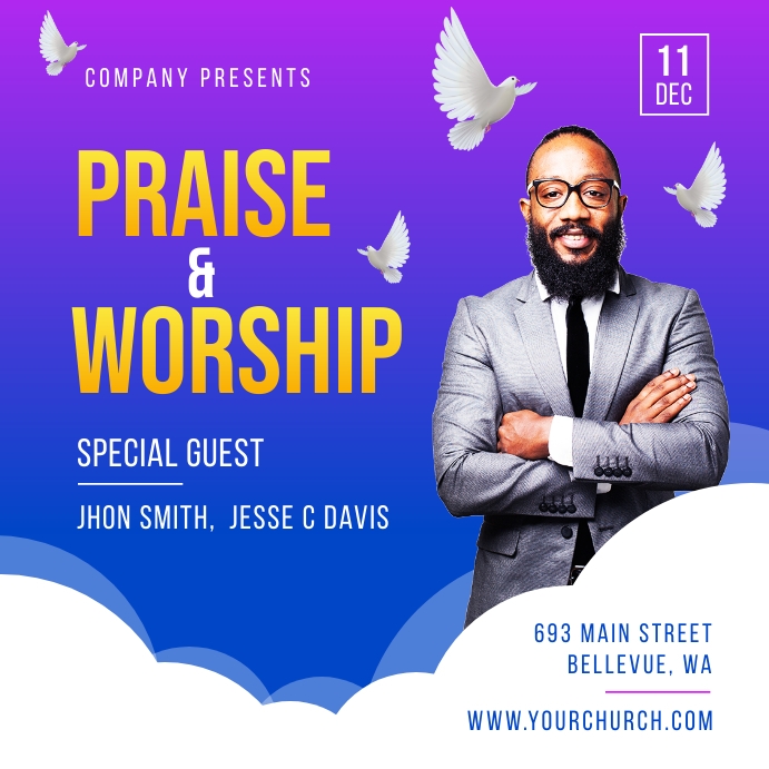 Praise and worship banner template | PosterMyWall