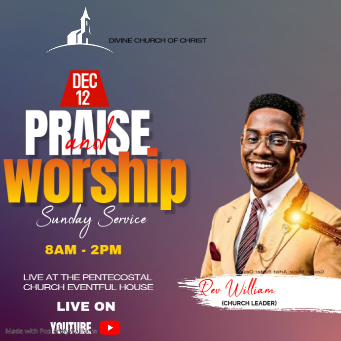 Copy of praise and worship church event | PosterMyWall