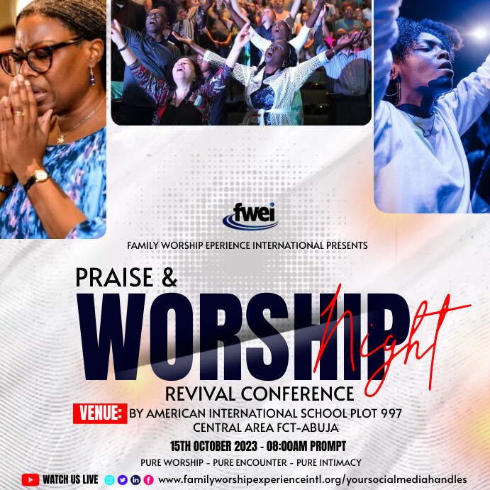 Plantilla de Praise and worship church event flyer | PosterMyWall