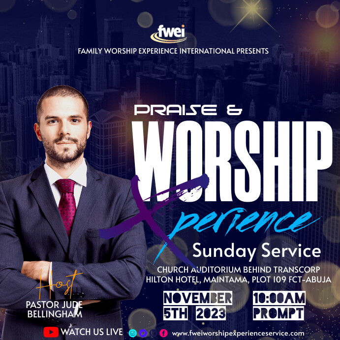 Plantilla de Praise and worship church flyer design | PosterMyWall