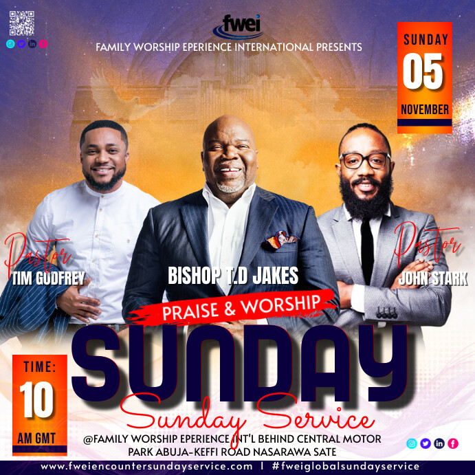 Praise and worship church flyer design Template | PosterMyWall