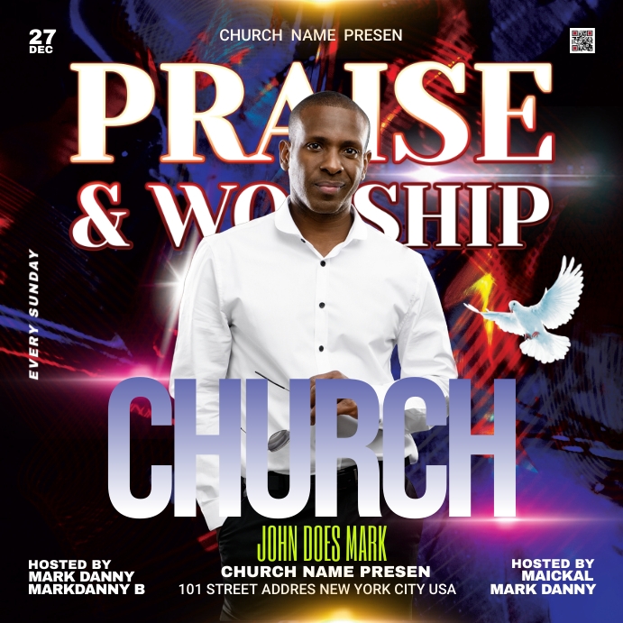 praise and worship church flyer Template | PosterMyWall