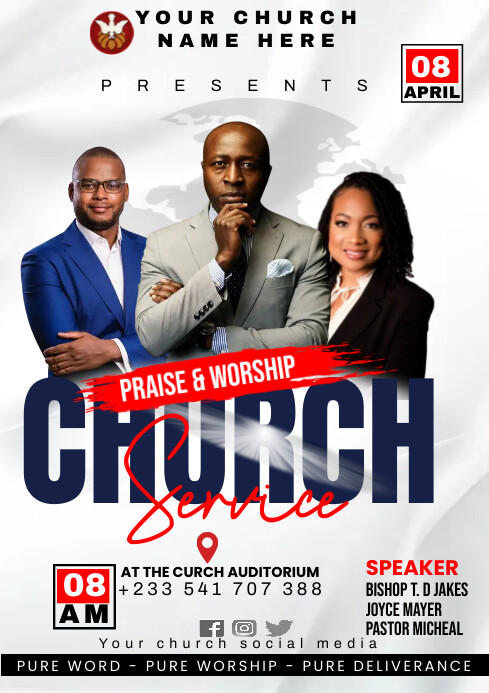 Modèle Praise and Worship Church flyer template | PosterMyWall