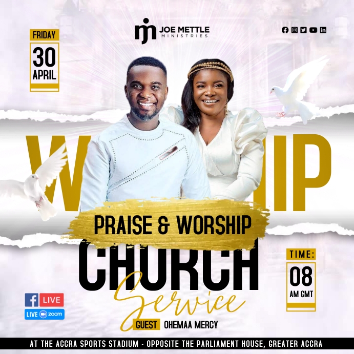 Praise and Worship Church Flyer Template | PosterMyWall
