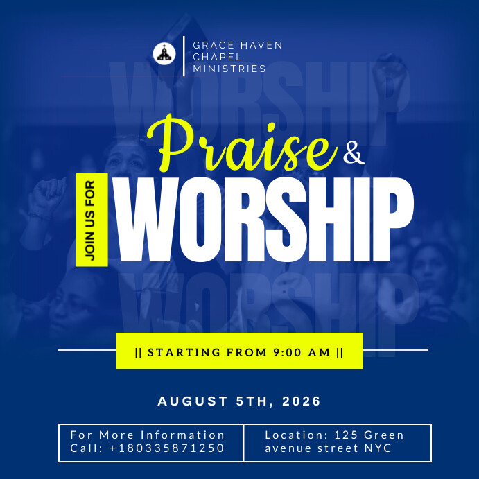 Plantilla de praise and worship church invitation poster | PosterMyWall