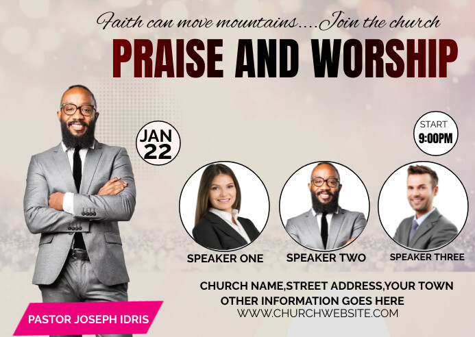 PRAISE AND WORSHIP Template | PosterMyWall