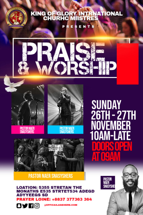 Copy of Praise and worship | PosterMyWall