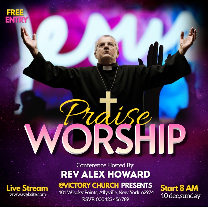 Praise And Worship Templat | PosterMyWall