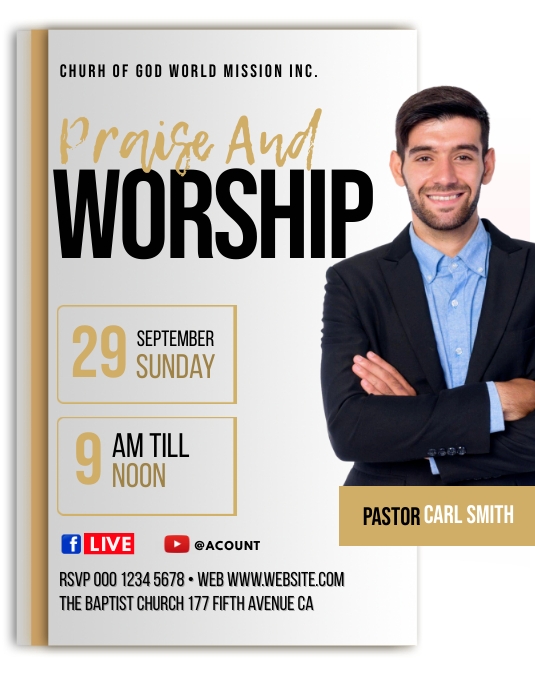 Praise And Worship Design Template | PosterMyWall
