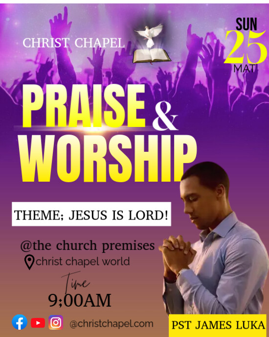 PRAISE AND WORSHIP Template | PosterMyWall