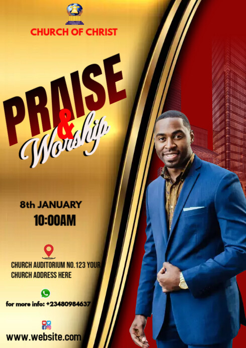 PRAISE AND WORSHIP Template | PosterMyWall