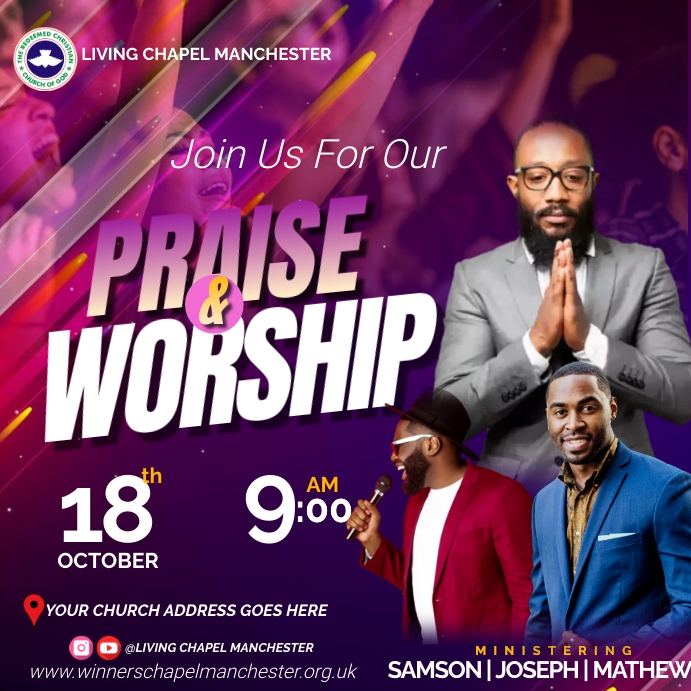 PRAISE AND WORSHIP Template | PosterMyWall