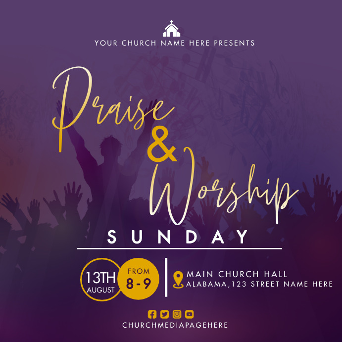 Plantilla de Praise and Worship | PosterMyWall