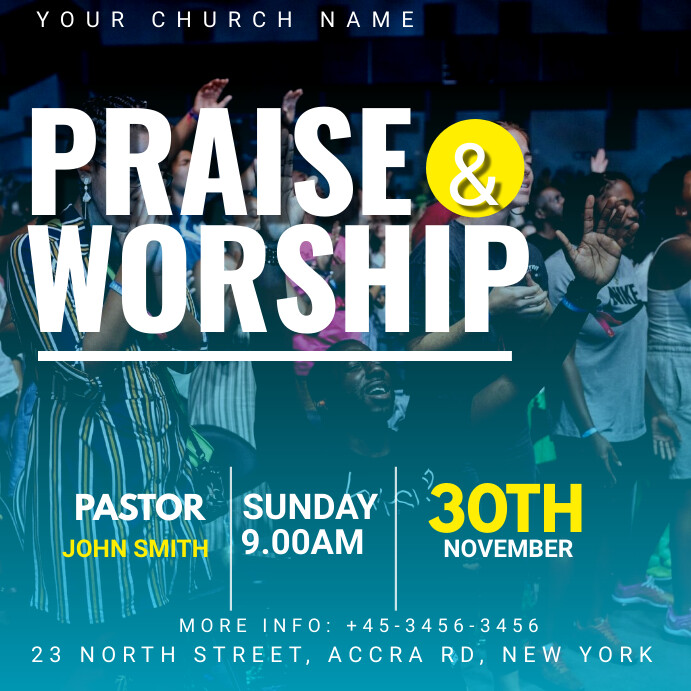 praise and worship event Template | PosterMyWall