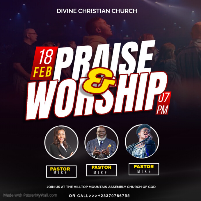 Copy of praise and worship event flyer template | PosterMyWall