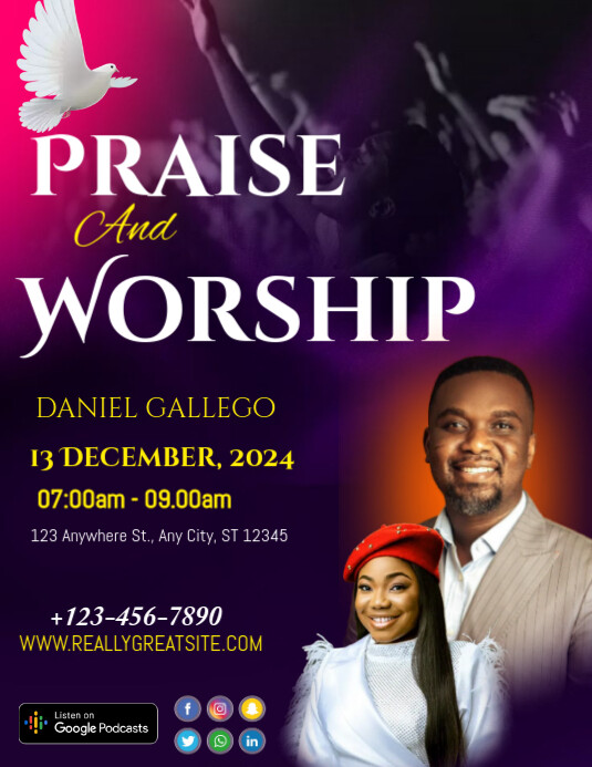 Praise and Worship Flyer Template | PosterMyWall