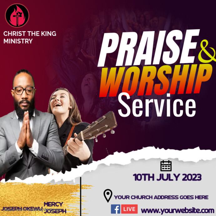 PRAISE AND WORSHIP FLYER Template | PosterMyWall